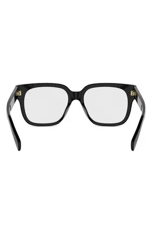 Celine Triomphe 54mm Square Reading Glasses - Shiny Black