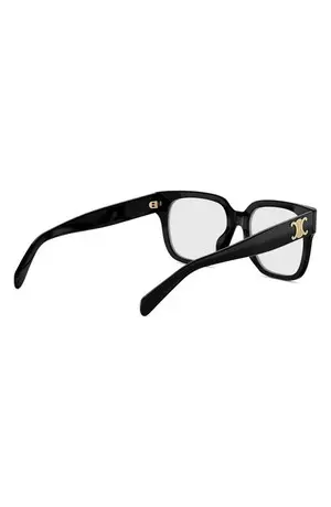 Celine Triomphe 54mm Square Reading Glasses - Shiny Black