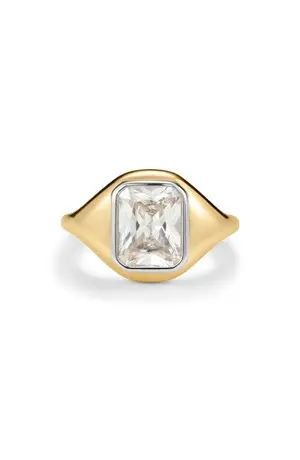 LUV AJ Le Palais Cubic Zirconia Statement Ring - Gold