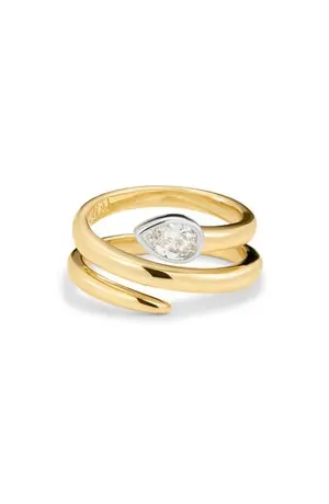 LUV AJ Le Marais Cubic Zirconia Coil Ring - Gold