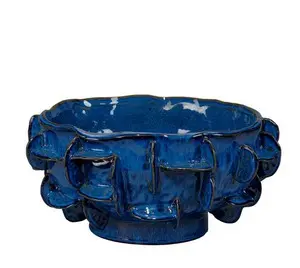 JAMIE YOUNG CO. Helios Ceramic Decorative Bowl - Cobalt Blue