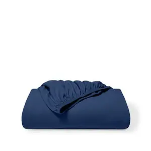 BARE HOME Organic Cotton Jersey Fitted Sheet - Dark Blue