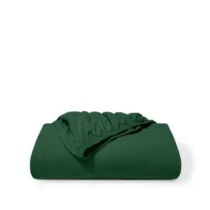BARE HOME Organic Cotton Jersey Fitted Sheet - Forest Green