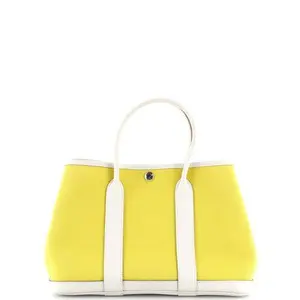 Hermès Garden Party 30 Tote Toile And Leather Lime