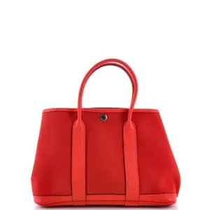 Hermès Garden Party 30 Tote Toile And Leather - Red