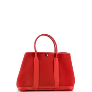 Hermès Garden Party Tote Toile And Leather 30 - Red