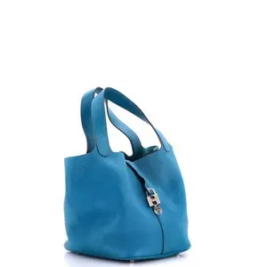 Hermès Picotin Lock Bag Clemence Mm - Blue