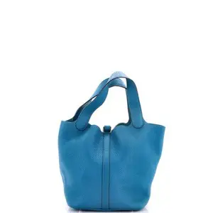 Hermès Picotin Lock Bag Clemence Mm - Blue