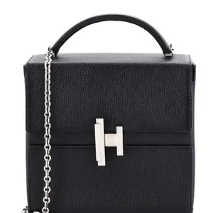 Hermès Cinhetic Top Handle Bag Verso Chevre Mysore - Black