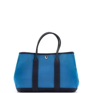 Hermès Garden Party Tote Toile And Leather 30 - Blue