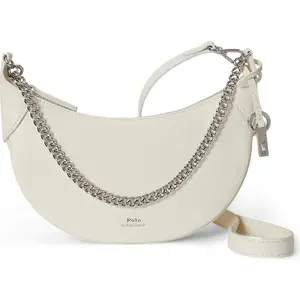 Polo Ralph Lauren Mini Polo Id Chain Leather Crossbody Bag - Frosting
