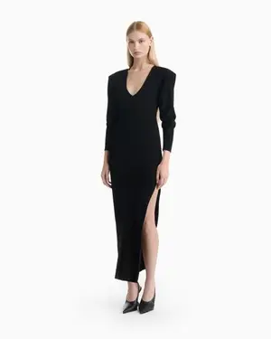 DODIEE Eve Deep V Shoulder Maxi Dress