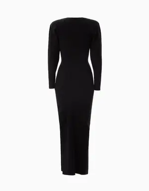 DODIEE Eve Deep V Shoulder Maxi Dress