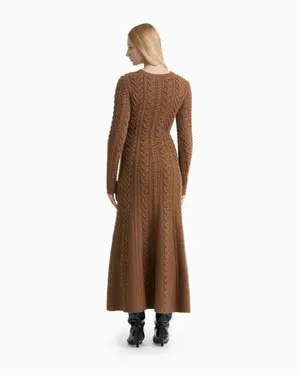 DODIEE Cable-knit Maxi Dress - Camel