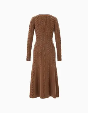 DODIEE Cable-knit Maxi Dress - Camel