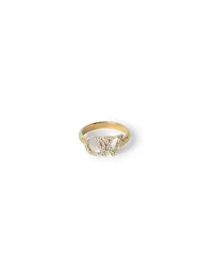 Off White Ring With Strass