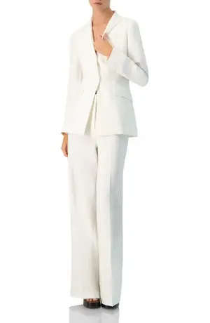 IVONNE Solid Single-button Blazer