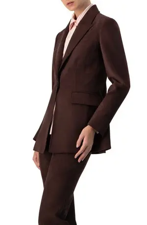 IVONNE Single-breasted Faux-suede Blazer