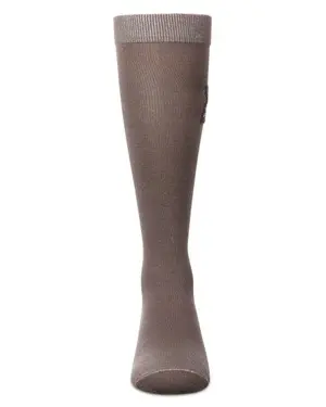 MEMOI Houndstooth Knee High Socks - Gray