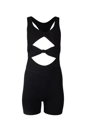 LEZAT Organic Cotton Cut Out Romper - Black