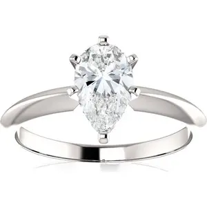 BLISS DIAMOND 1 Ct Pear Lab Grown Diamond 14k Gold Ring - 14k White Gold