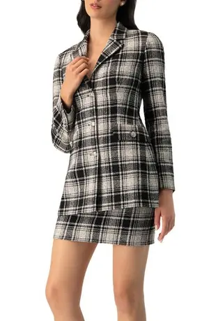 IVONNE Checkered Three-button Blazer
