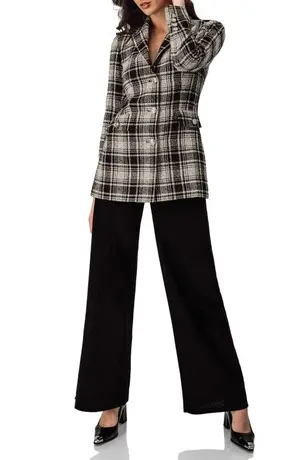 IVONNE Checkered Three-button Blazer