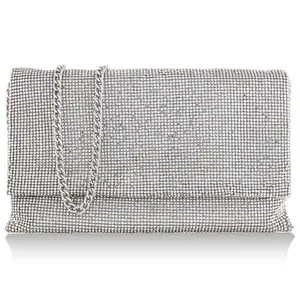WHITING & DAVIS Gemma Crystal Clutch - Pewter