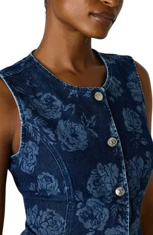 Steve Madden Wesley Floral Denim Vest