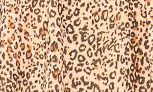 CECE DUPRAZ Leopard Print Smocked Waist Midi Dress