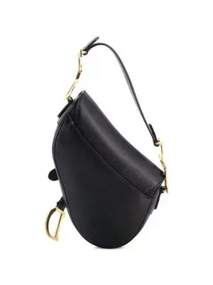 Dior Saddle Handbag Leather Mini Shoulder Bag - Black