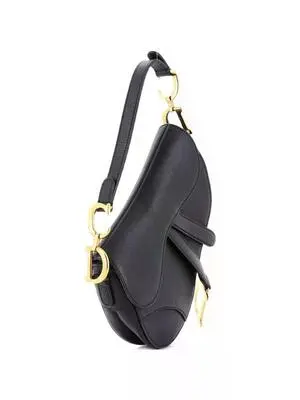 Dior Saddle Handbag Leather Mini Shoulder Bag - Black