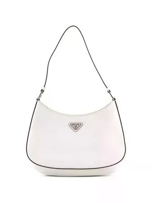 Prada Cleo Shoulder Bag Spazzolato Leather Medium Hobo Bag - White