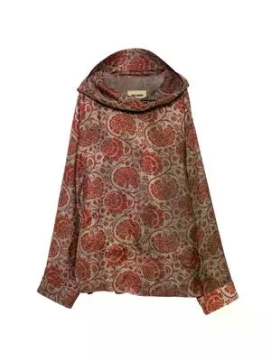UMA WANG Floral Print Hooded Top