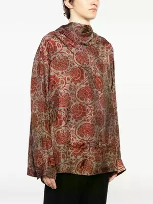 UMA WANG Floral Print Hooded Top