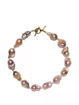 LABELLED JEWELLERY Baroque Pearl Choker - Pink