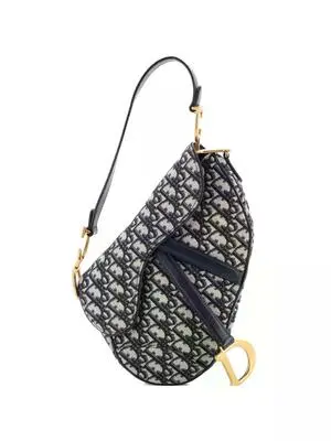Dior Saddle Oblique Canvas Shoulder Bag - Blue