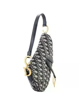 Dior Saddle Oblique Canvas Shoulder Bag - Blue