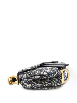Dior Saddle Oblique Canvas Mini Shoulder Bag - Blue