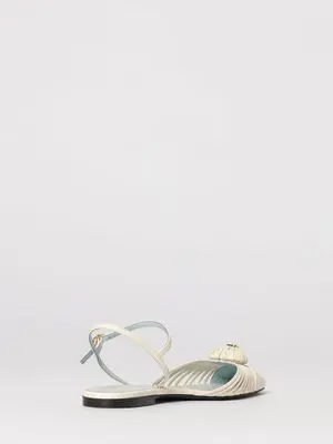 Valentino Garavani Coeur Royal Leather Ballerinas - Butter