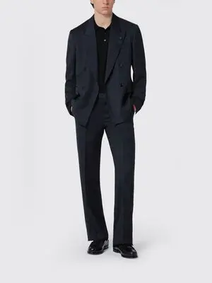 LARDINI Gabardine Tailored Trousers - Blue
