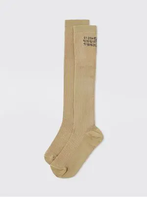 MAISON MARGIELA Mm6 Maison Margiela Cotton Blend Socks With Numbers Logo Sand