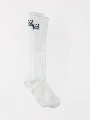 MAISON MARGIELA Mm6 Maison Margiela Cotton Blend Socks With Numbers Logo White
