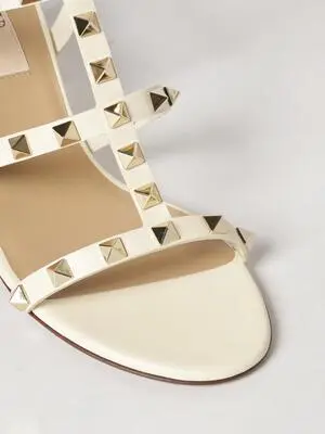 Valentino Garavani Studded Heeled Sandals - Ivory