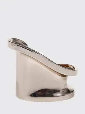 Max Mara Max Mara Asymmetric Rigid Bracelet In Galvanized Metal Grey