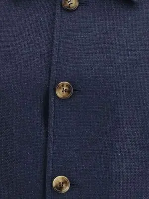 Brunello Cucinelli Textured Button-detailed Jacket - Navy