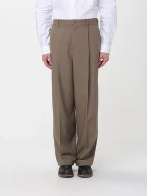 Marni Virgin Wool Wide Leg Trousers - Beige