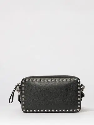 Valentino Garavani Rockstud Leather Camera Bag - Black