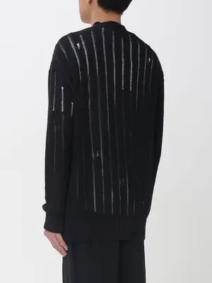 LANEUS Cotton Cardigan With Distressed Effect