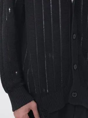 LANEUS Cotton Cardigan With Distressed Effect